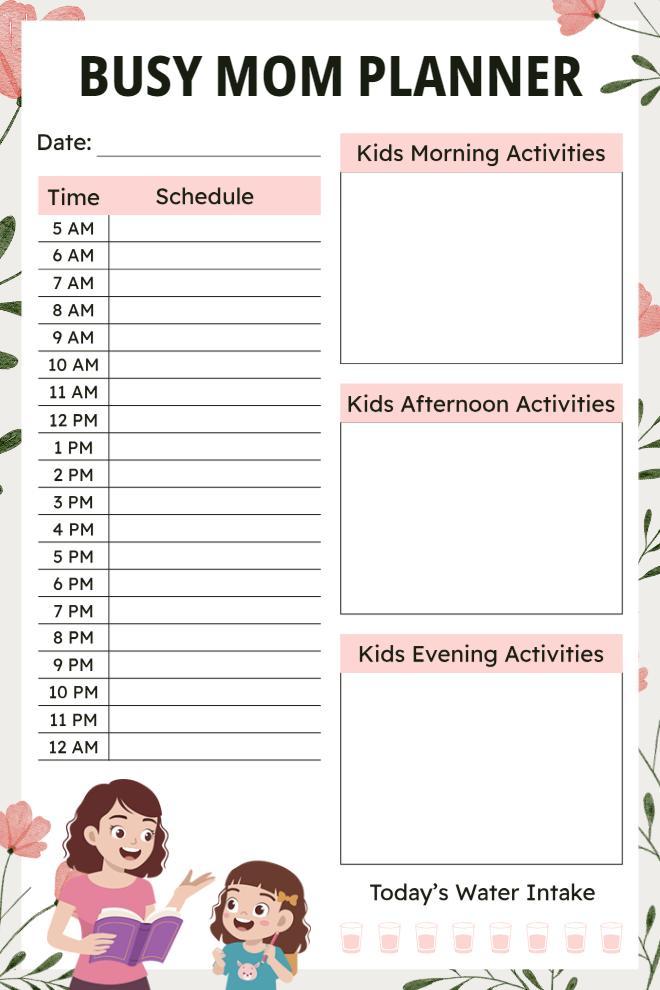 Mom Planner Templates - Customizable | Printable | PDF | App | Download