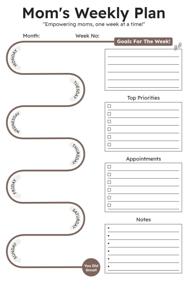 Mom Planner Templates - Customizable | Printable | PDF | App | Download