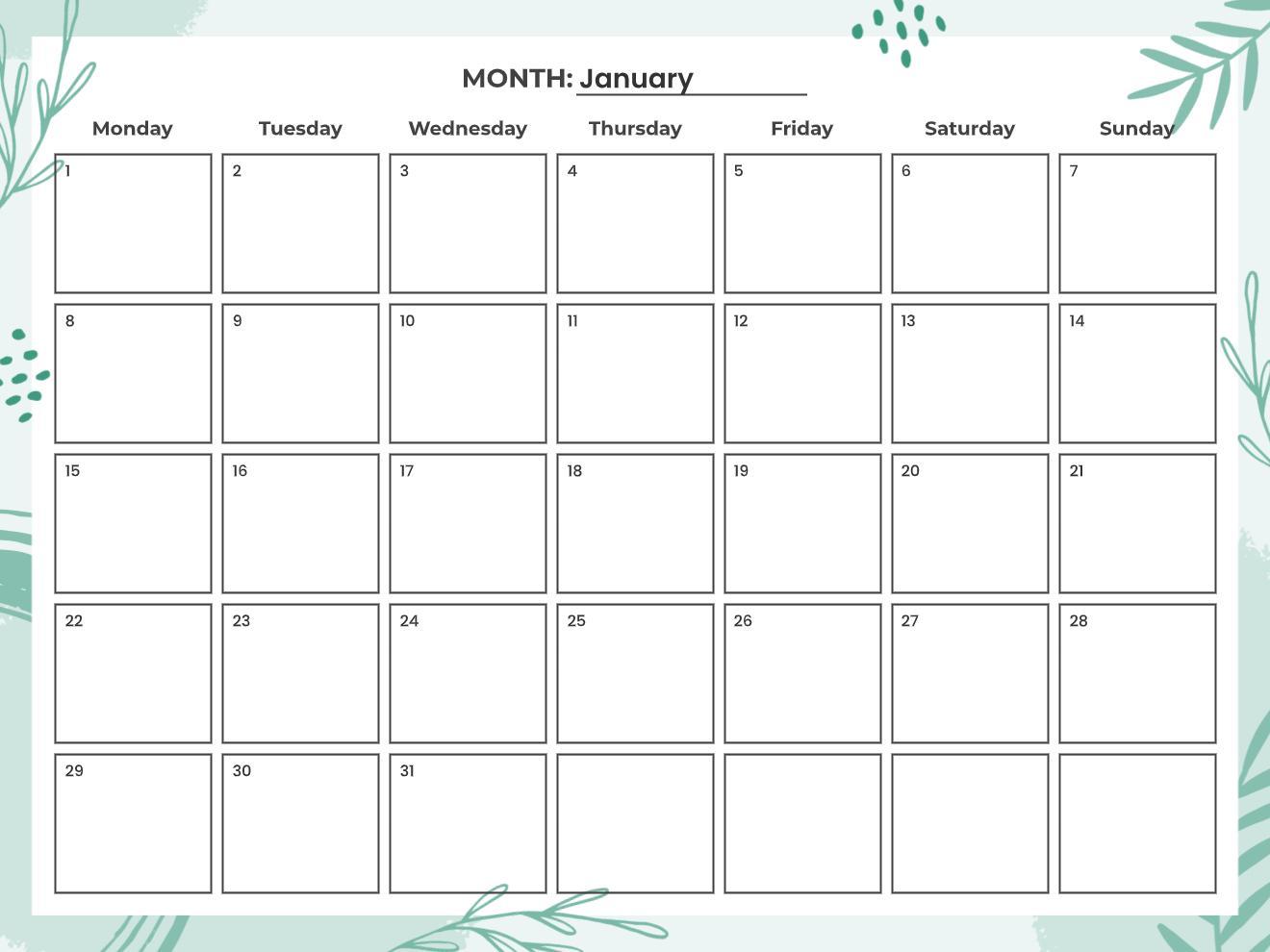 Monthly Schedule Planner Templates - Customizable | Download